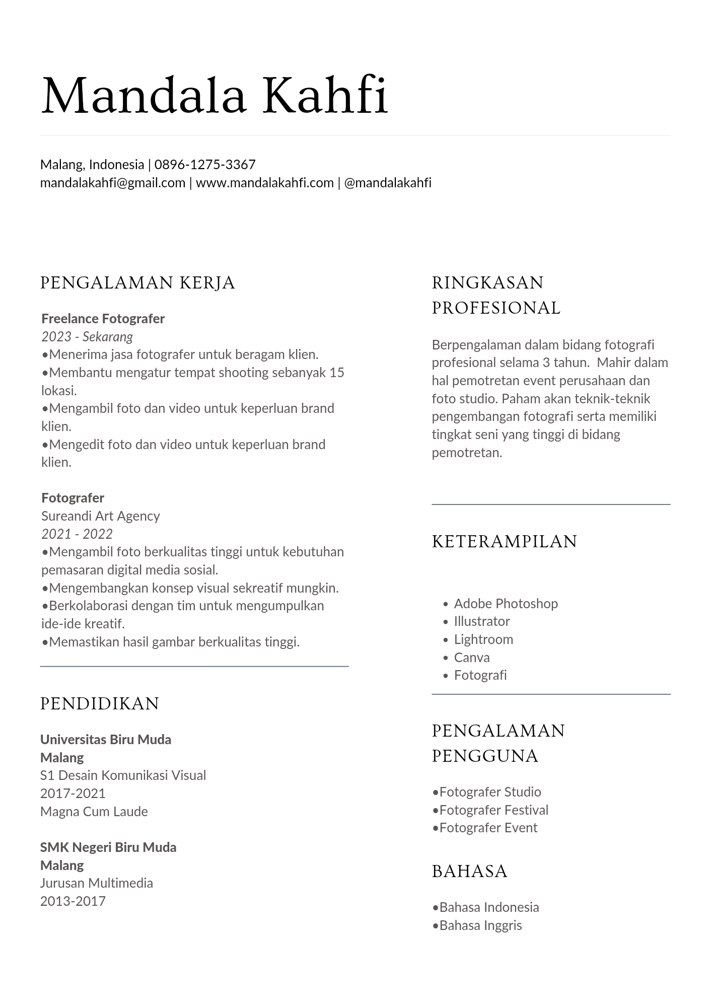 5 Contoh CV Freelance & Cara Menulisnya Untuk Menarik Perhatian Klien