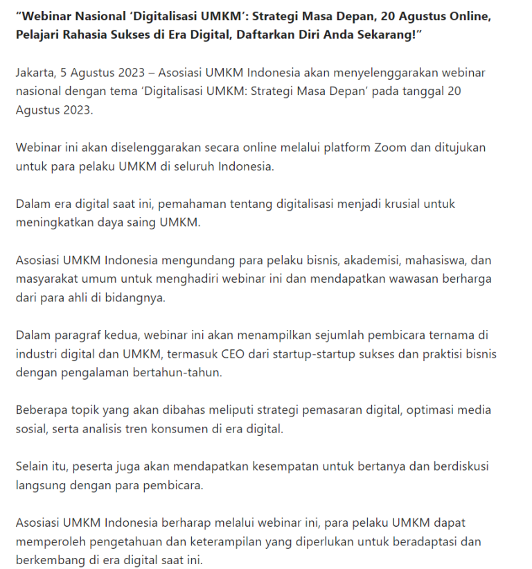 10 Contoh Press Release Beserta Jenis dan Strukturnya
