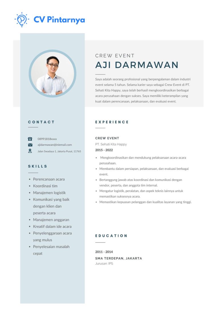 Contoh CV Crew Event yang Bisa Menjadi Referensi Anda!