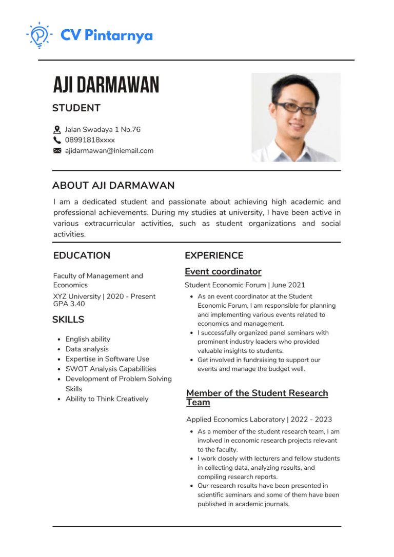 Contoh CV Beasiswa, Format Penulisan Dan Cara Pembuatannya