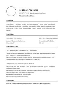 6 Contoh CV Staff Administrasi yang Menarik dan Informatif, Simak!