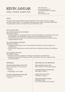 7 Contoh CV Guru yang Inspiratif dan Lengkap