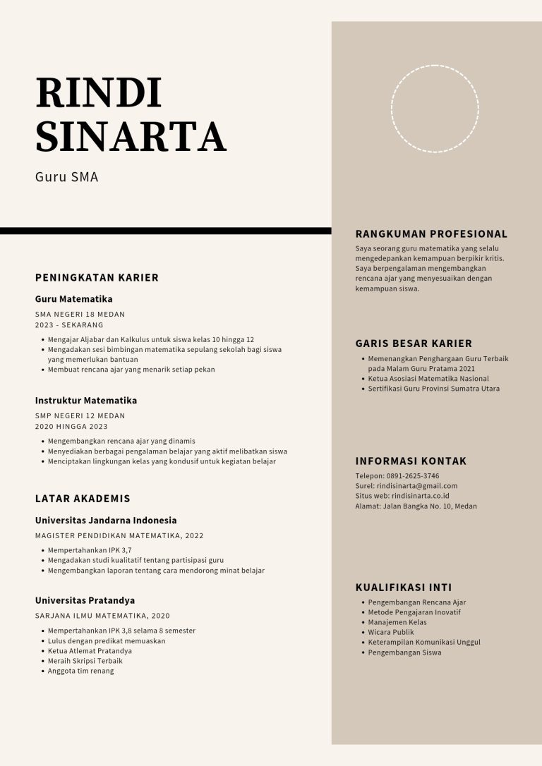 7 Contoh CV Guru yang Inspiratif dan Lengkap